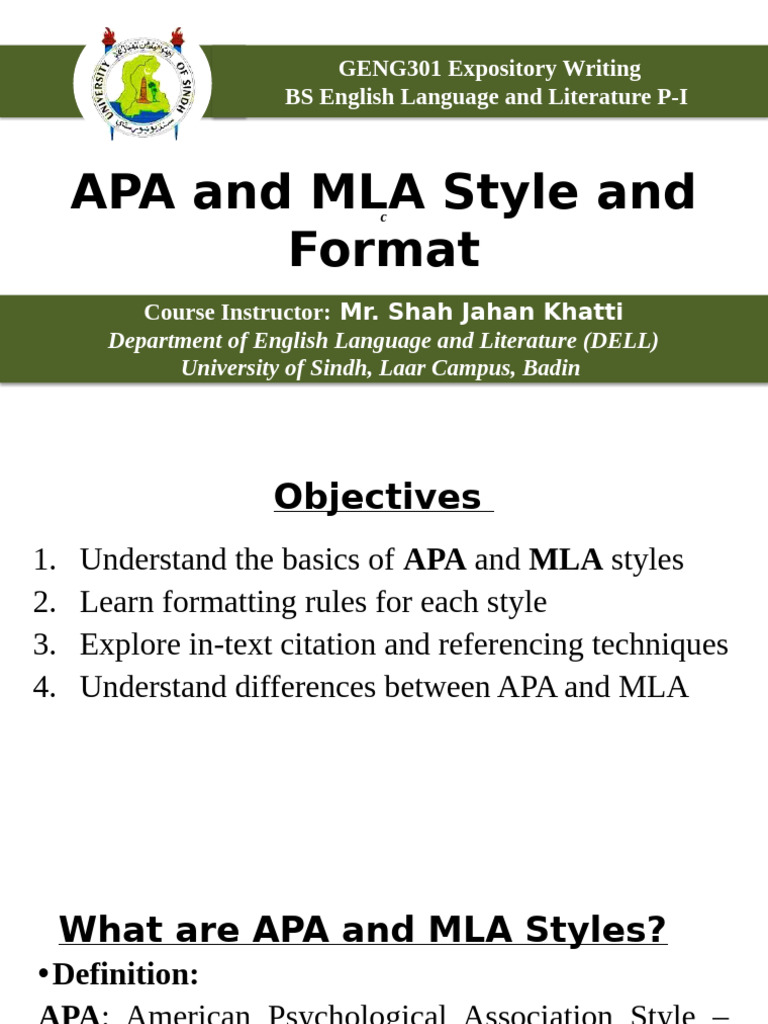 APA and MLA Formatting Guide | PDF | Apa Style | Citation