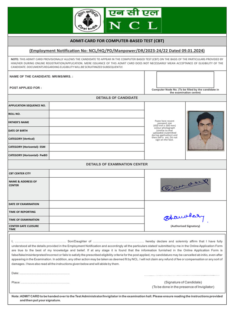 Admit Card (2) | PDF