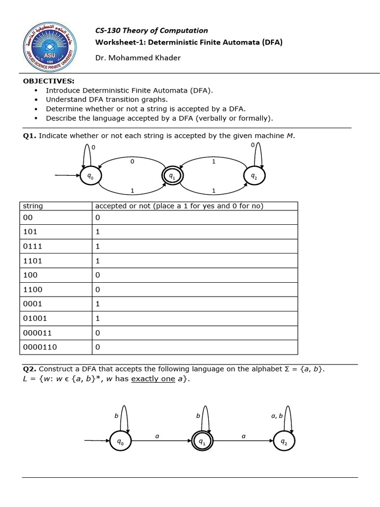workSheet1-DFA-sol | PDF | Theory Of Computation | Algorithms workSheet1-DFA-sol | PDF | Theory Of Computation | Algorithms