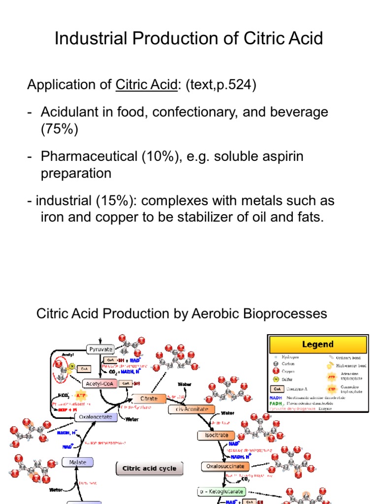 Industrial Citric Acid Production Process | PDF | Cooking, Food & Wine