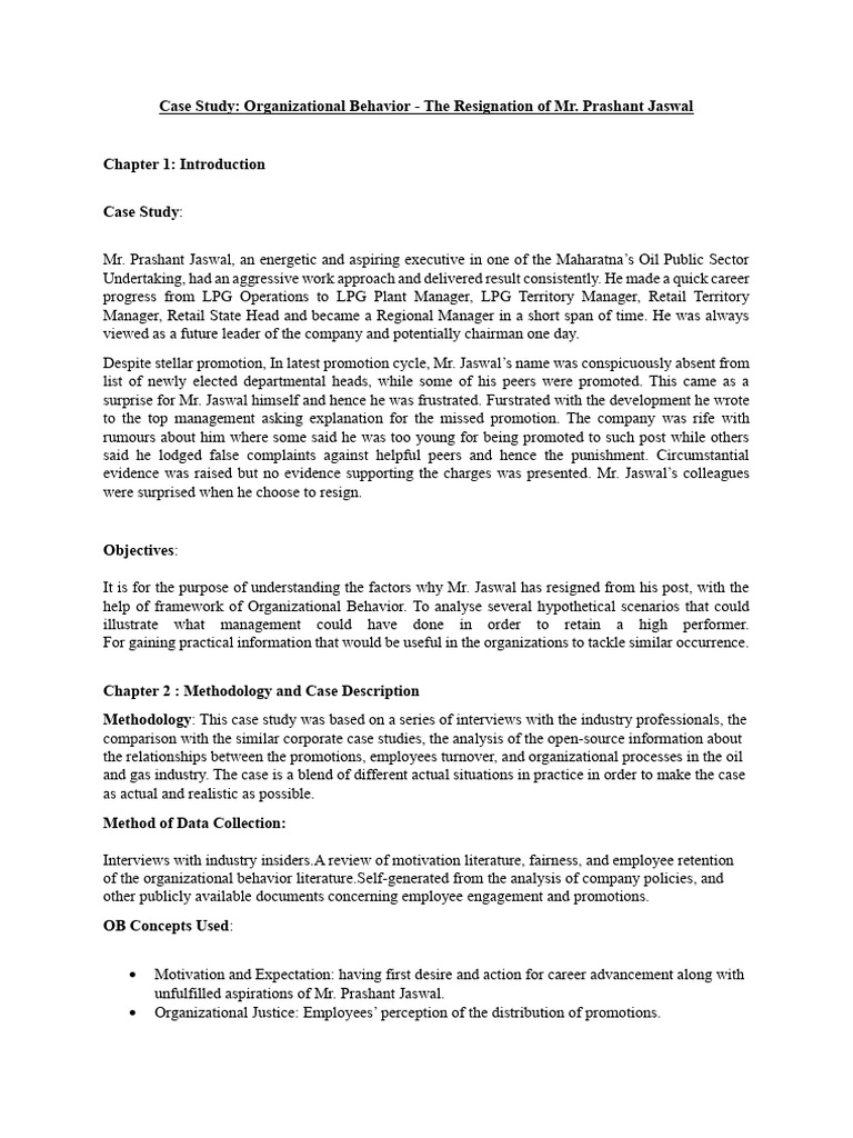 Ob Case Studies Final Report | PDF | Motivational | Motivation