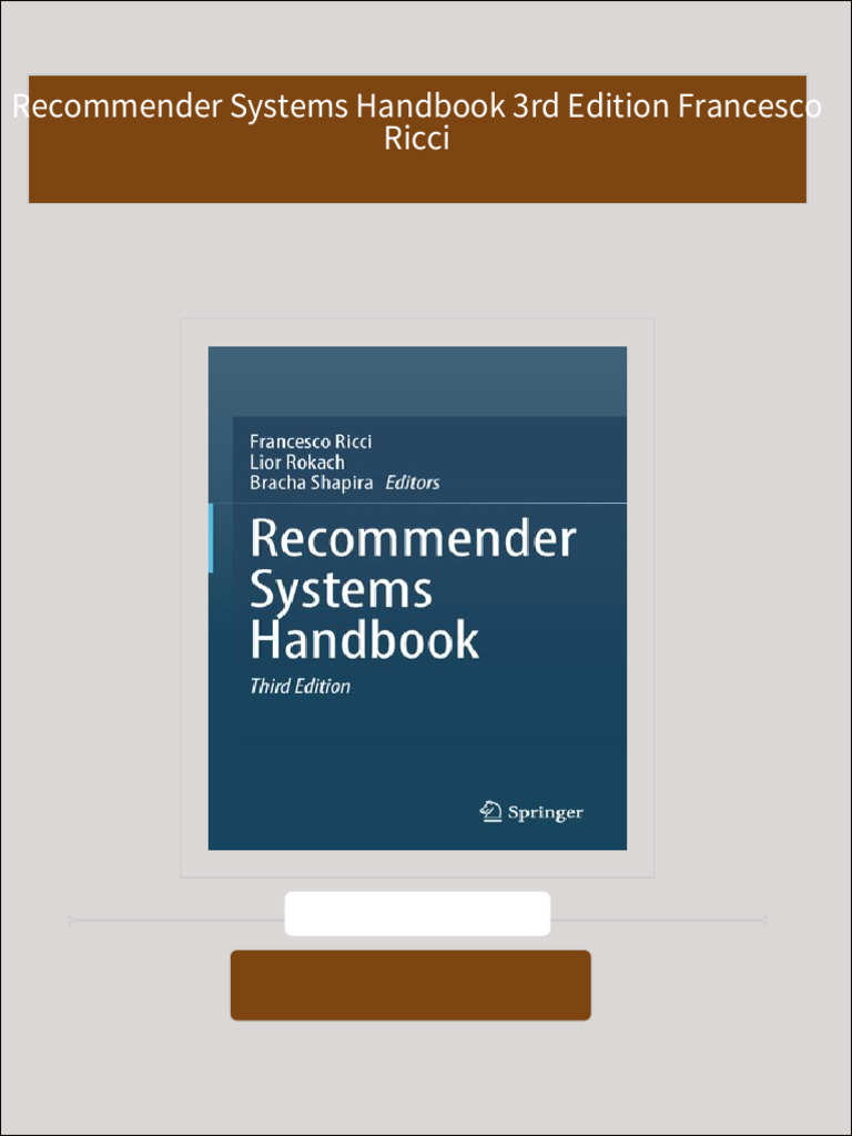 Ebooks File Recommender Systems Handbook 3rd Edition Francesco Ricci All Chapters | PDF ...