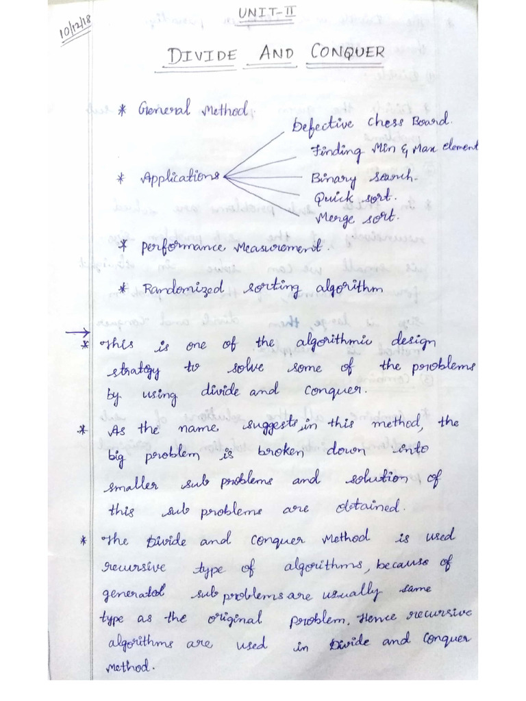 Daa Notes - Unit II (Svecw) | PDF