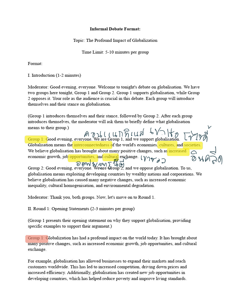 Debate on Globalization Impact | PDF | Globalization | Developing Country