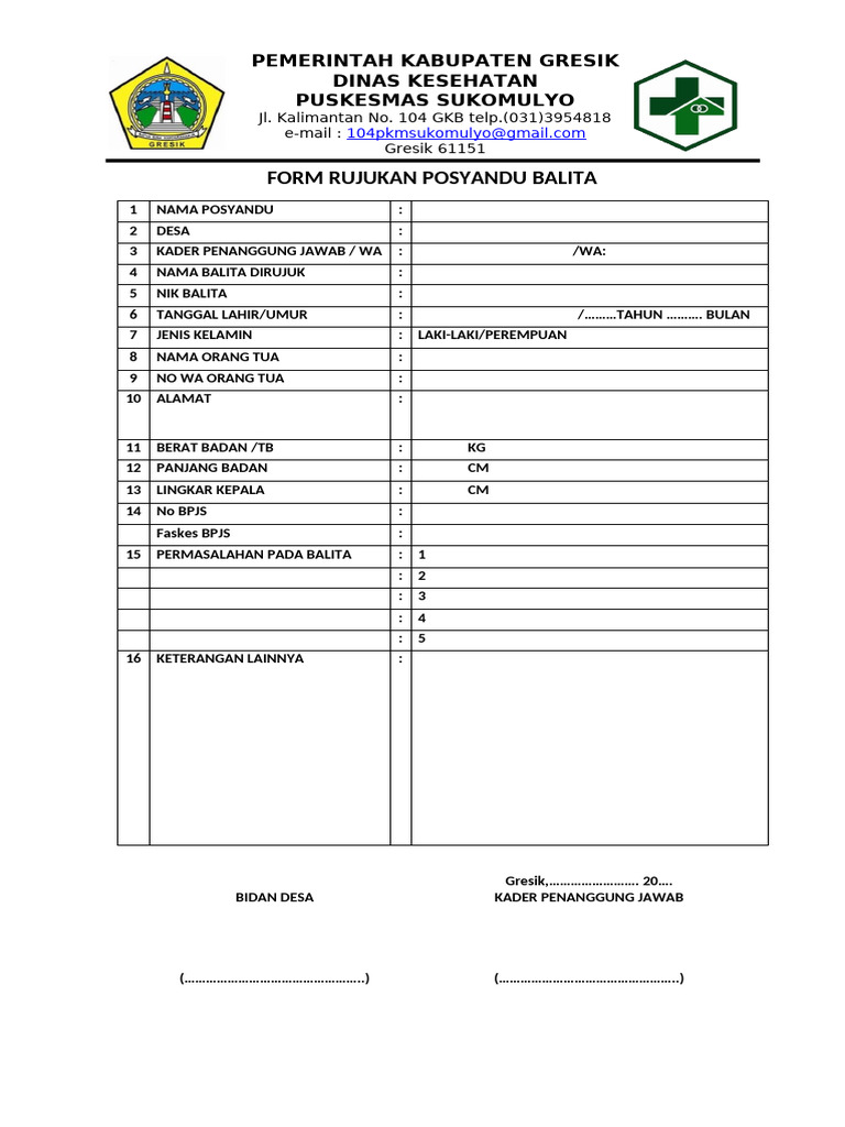 Rujukan Posyandu Balita | PDF
