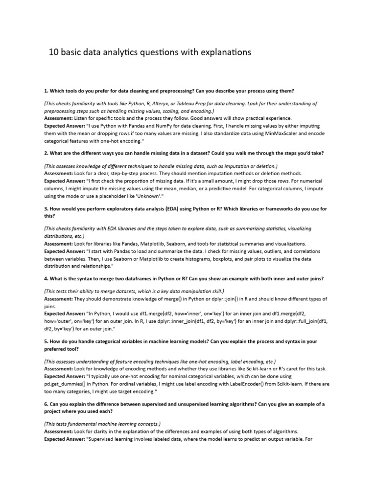 Data Analytics Interview Guide | PDF | Machine Learning | Data Analysis