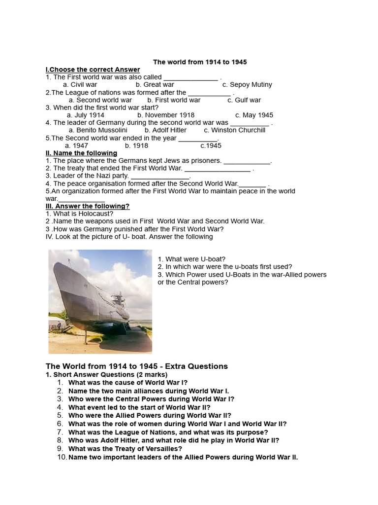 World Wars: 1914-1945 Questions Guide | PDF | World War II | Axis Powers