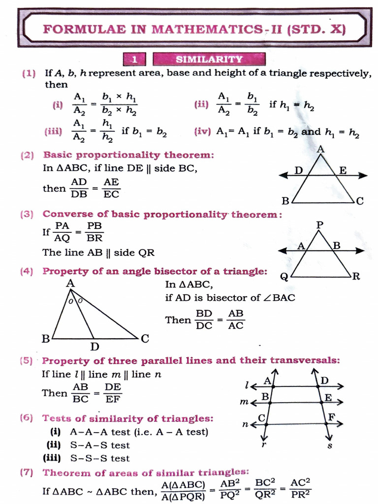 Geometry Formulae Sheet_b352cb36 986e 481a b0a8 2996edb5a27a | PDF ...