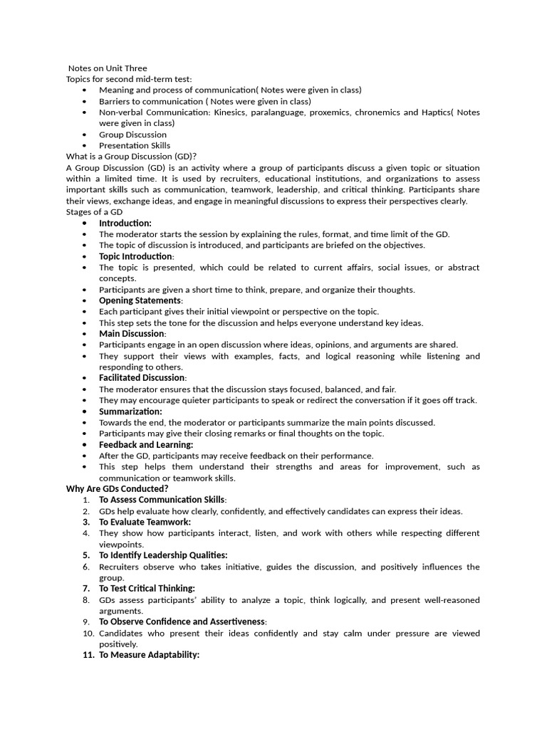 Gd Group Discussion Pdf Nonverbal Communication Body Language