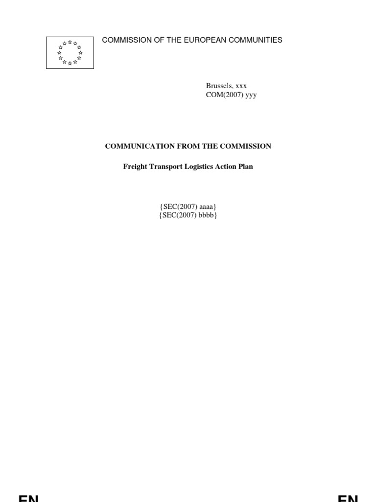 2007 Com Logistics Action Plan en | PDF | Intermodal Freight Transport ...