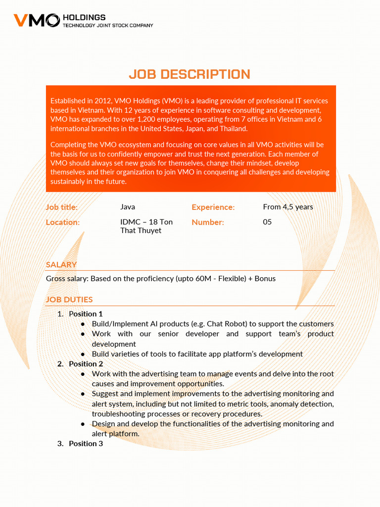 ENG - Job description_Java Developer | PDF | Computer Programming ... ENG - Job description_Java Developer | PDF | Computer Programming ...