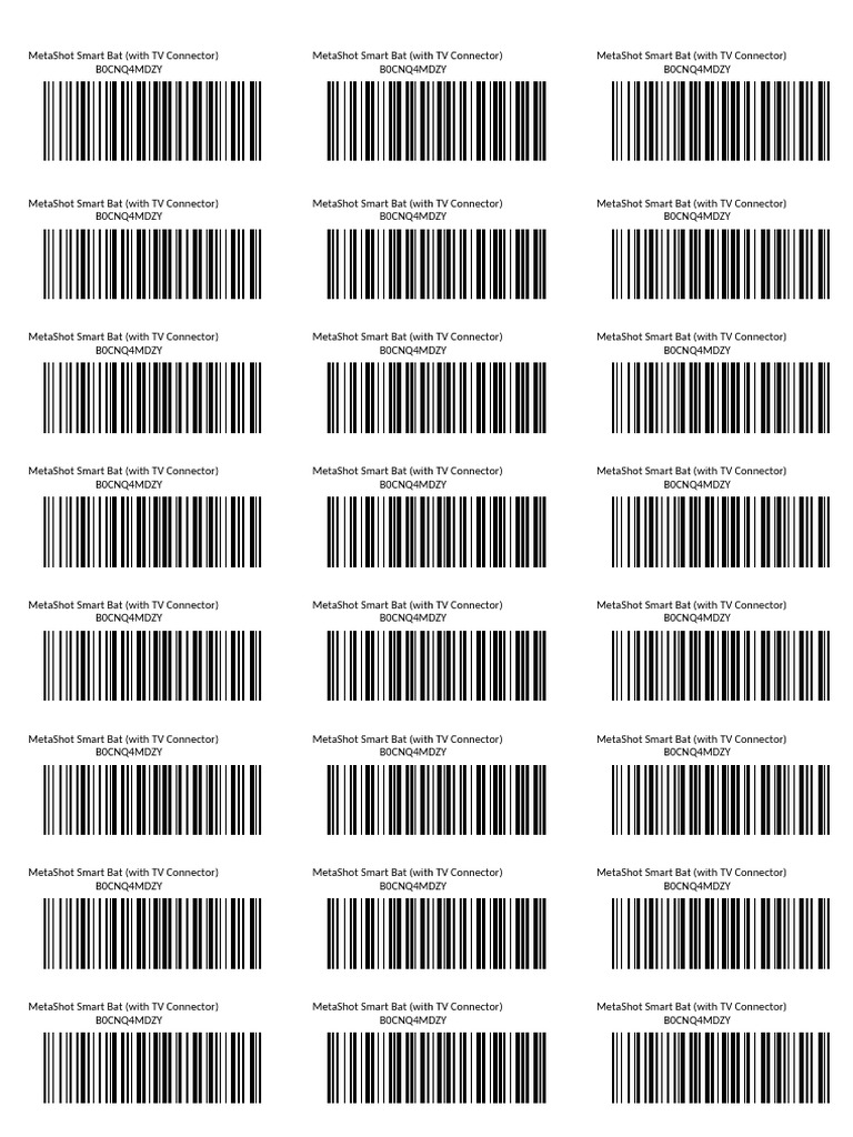 ASIN Barcodes For MetaShot To Amazon | PDF