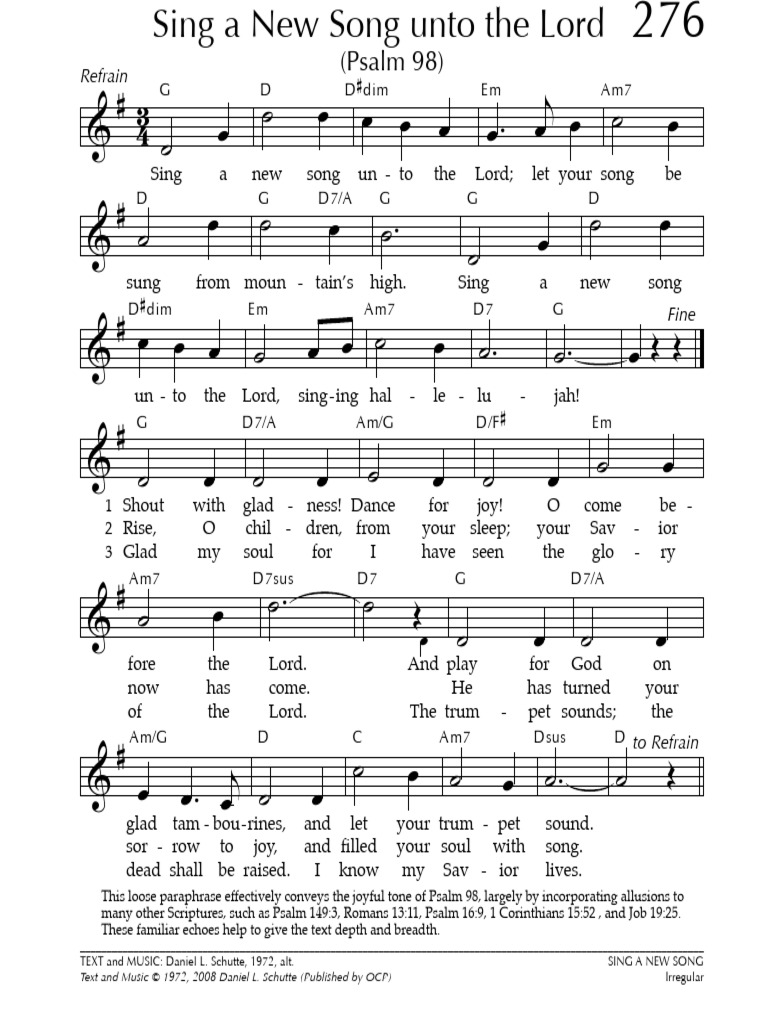 276 Sing A New Song Unto The Lord 1 | PDF | Religious Belief And Doctrine