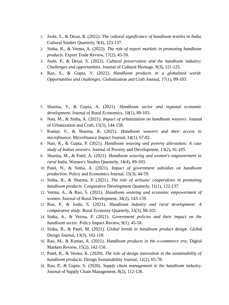 handloom upd-refen | PDF | Weaving | Economies