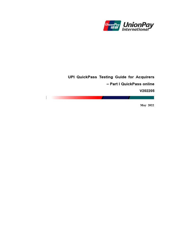 UPI QuickPass Testing Guide For Acquirers - V202205 | PDF | Emv | Point ...