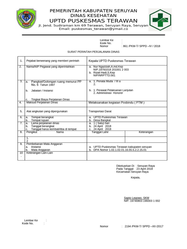 SPPD PTM 18 Desa | PDF