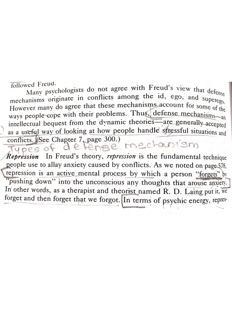 Types of Defence Mechanisms | PDF