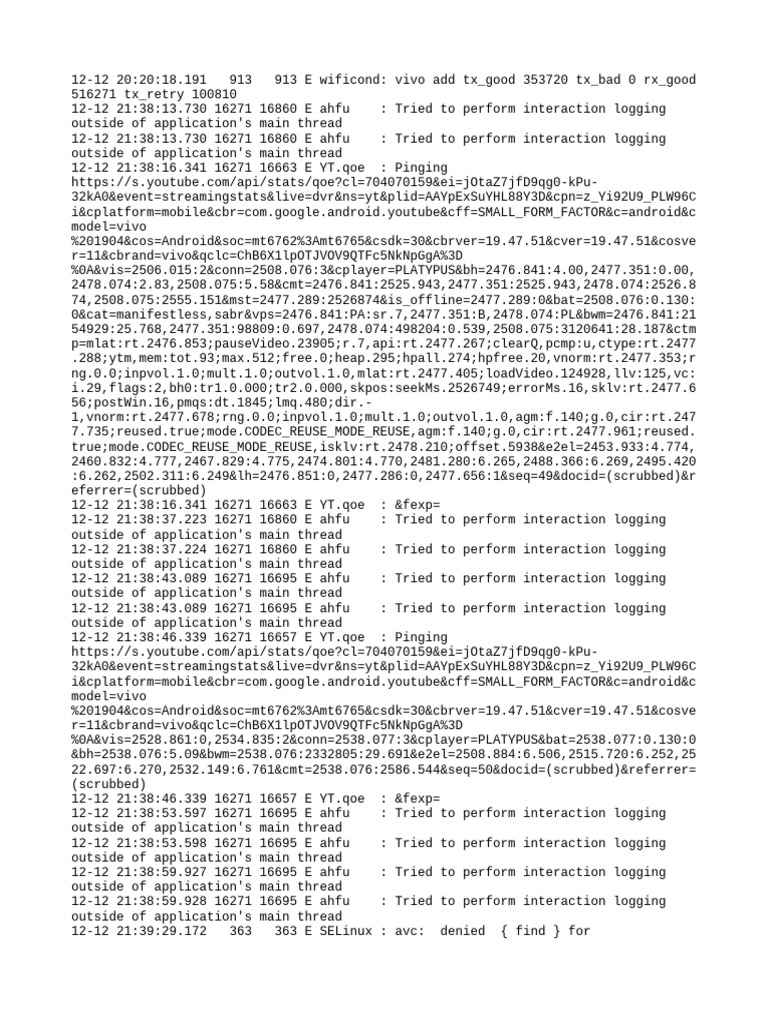 Android Error Logs Analysis | PDF