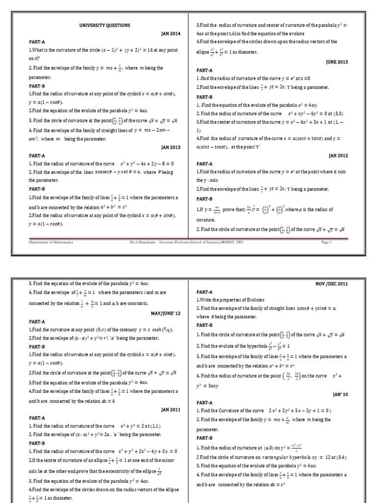 Unit 4 Merged | PDF | Curvature | Ellipse