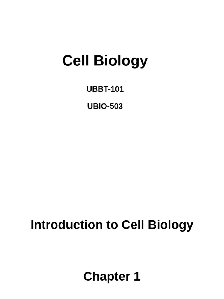 Chapter 1_Cell Biology_BBT | PDF | Cell (Biology) | Prokaryote