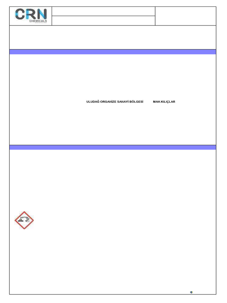 CRN QUEST NETT SDS (PEROXIDE STABILIZER) | PDF | Personal Protective ...