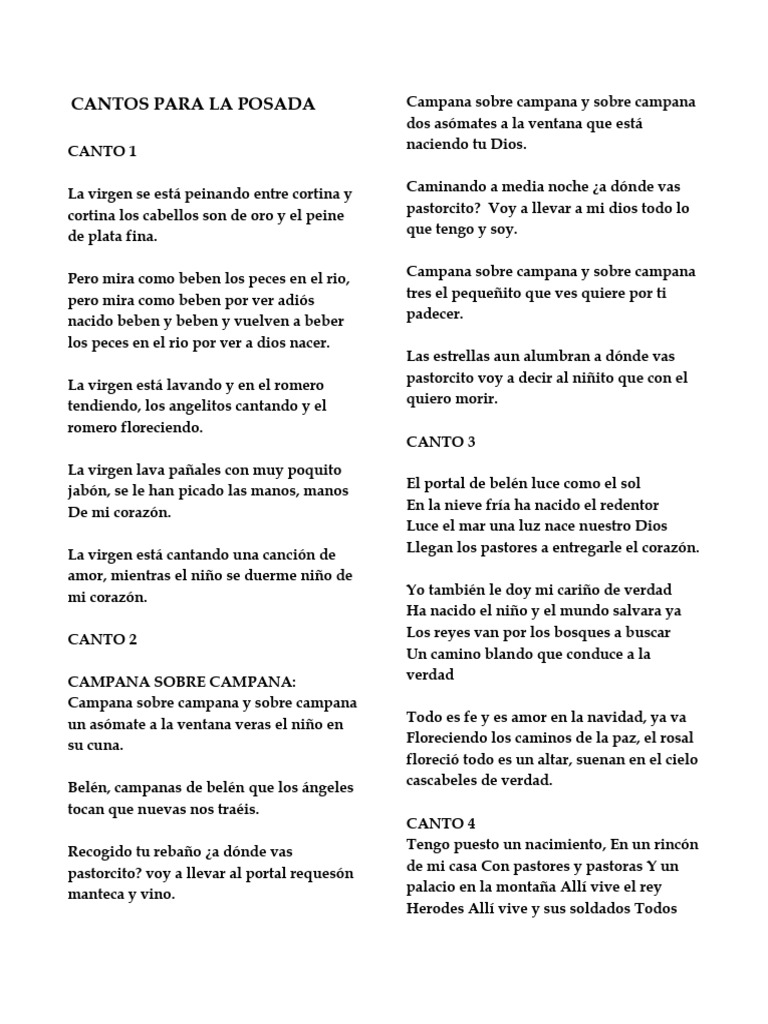Cantos para La Posada | PDF | María, madre de Jesús | Nochebuena