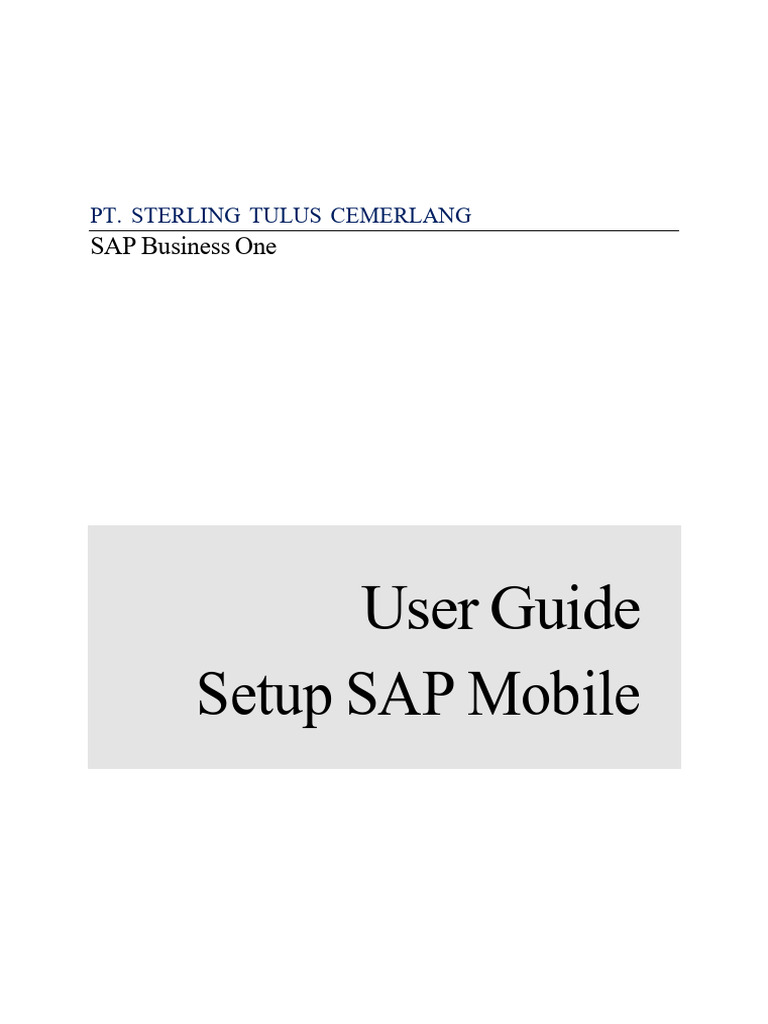 (Stem) Setup Sap Mobile - Cps | PDF