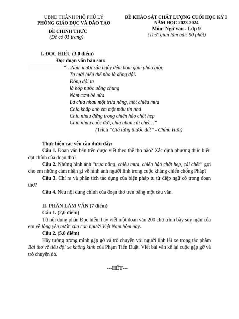 Đề 1 (chính) | PDF