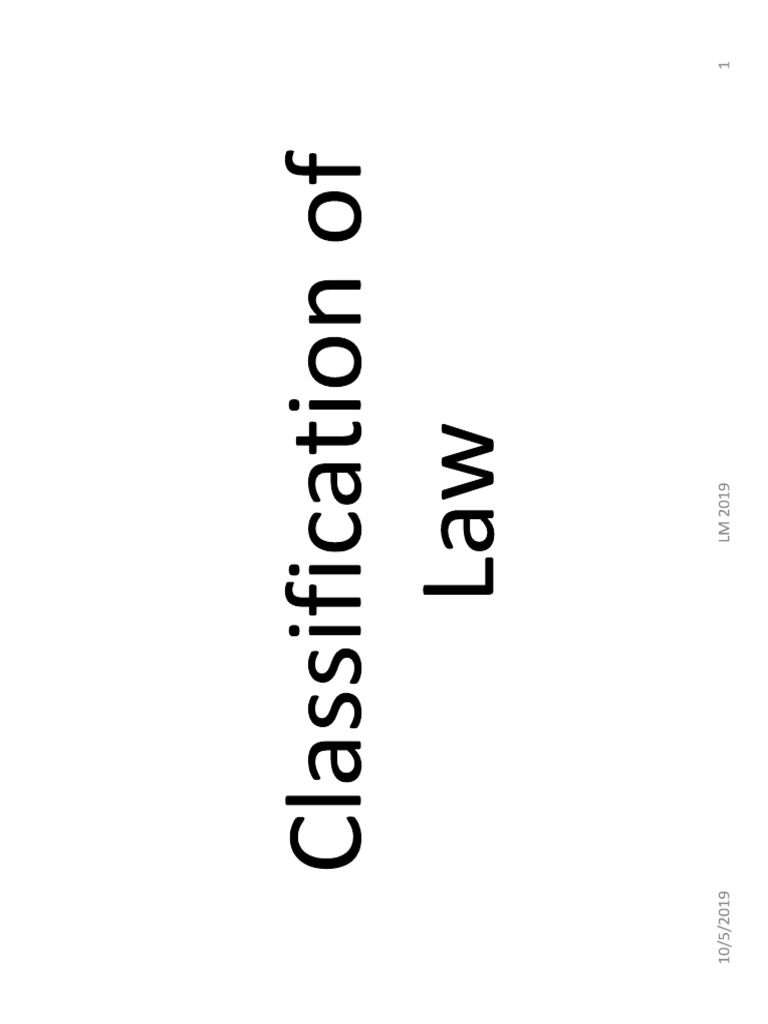 6. Classification of Law | PDF