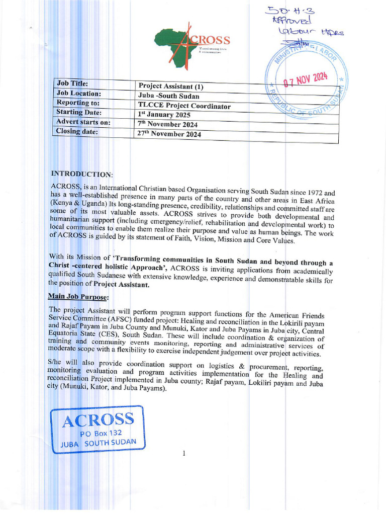 Project Assistant - Advert | PDF