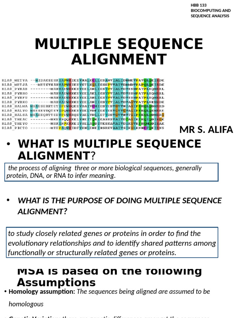 Multiple Sequence Alignment | PDF | Sequence Alignment | Conserved Sequence