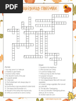 November Crossword | PDF | Thanksgiving | Gratitude