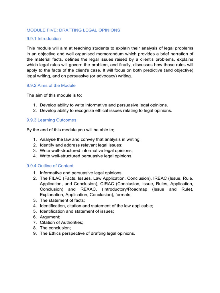 Drafting Legal Opinions for Students | PDF | Argument