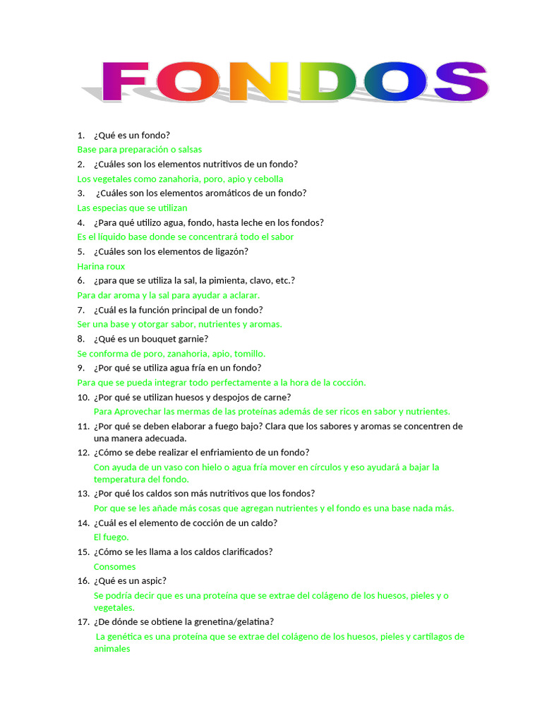 Fondos | PDF | Stock (comida) | Caldo