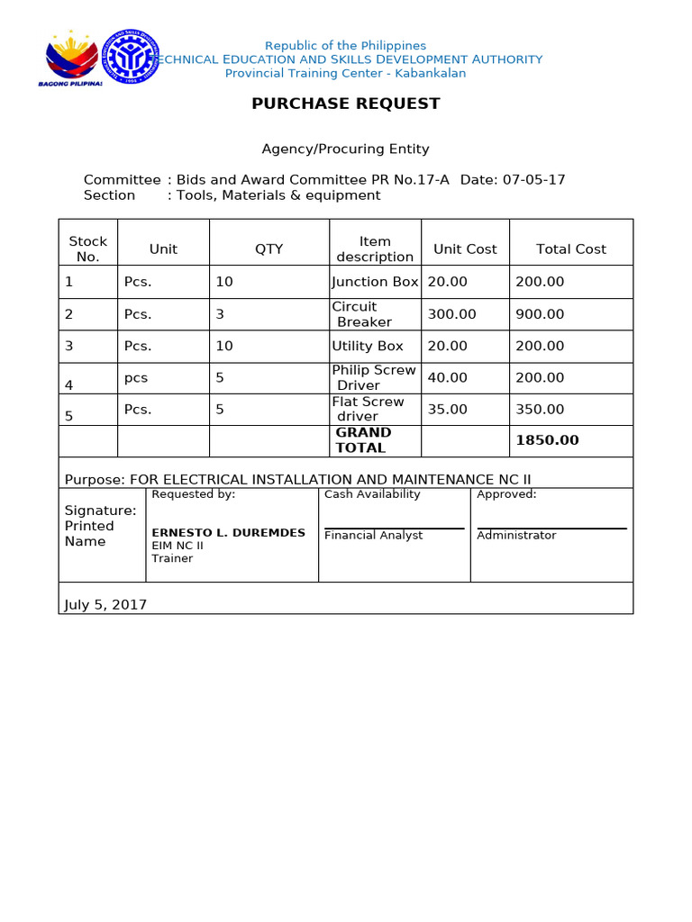 7. PURCHASE REQUEST | PDF