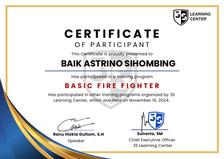 Sertifikat Basic Fire Fighter | PDF