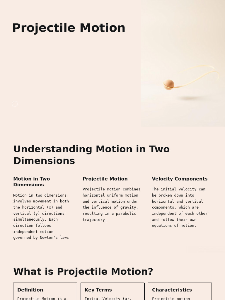 Projectile Motion | PDF | Physics | Mechanical Engineering