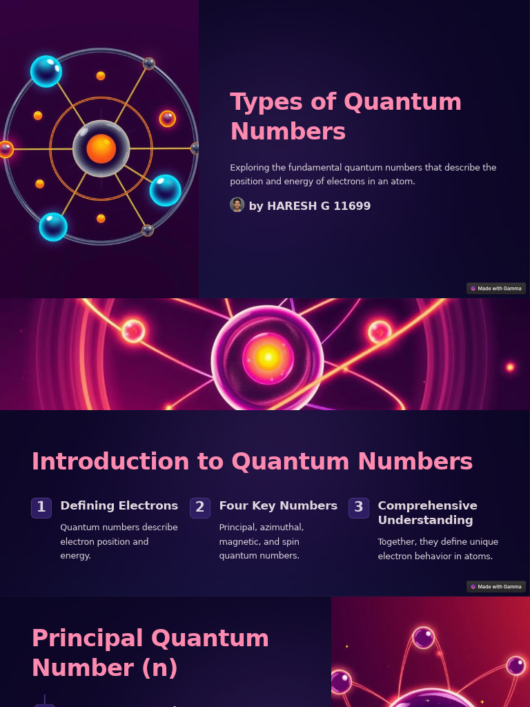 Types of Quantum Numbers | PDF