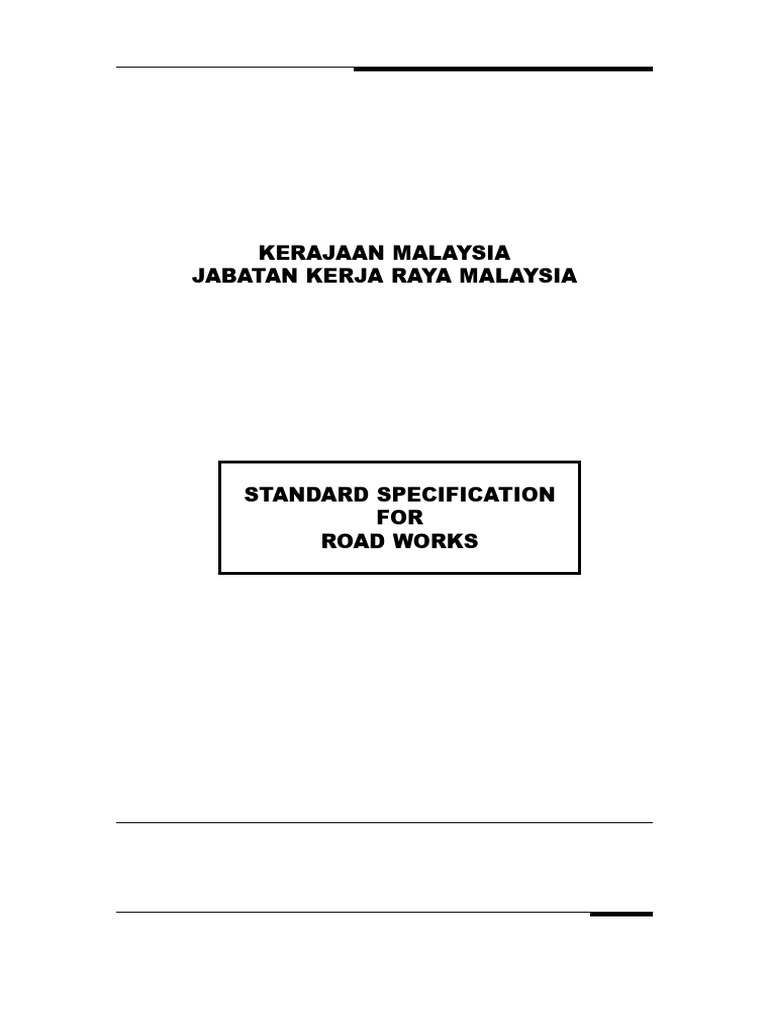 JKR Road Works Specification Addendum | PDF | Road | Specification ...