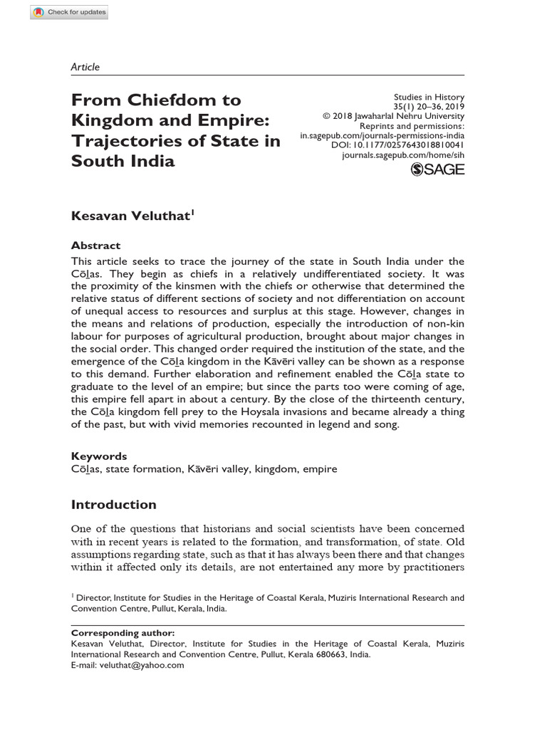 From Chiefdom To Kingdom and Empire - Trajectories of State in South ...