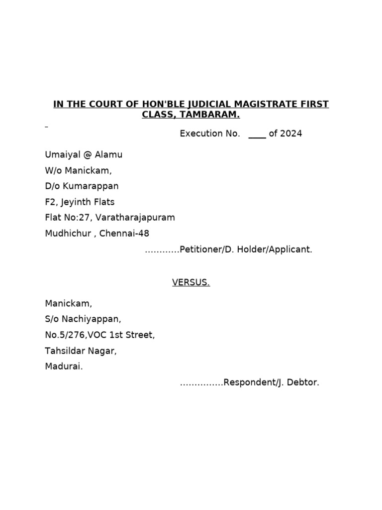execution-Petition-us-125-Cr.P.C | PDF | Affidavit | Courts