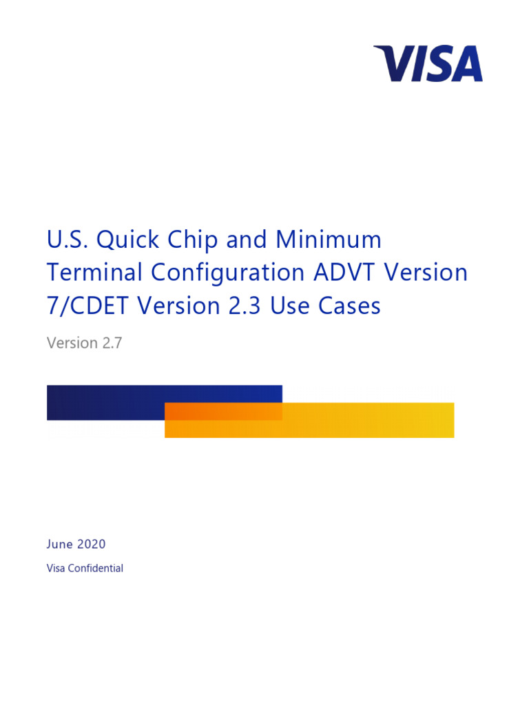 US Quick Chip and ADVT-CDET Use Cases v2.7 | PDF | Debit Card | Emv