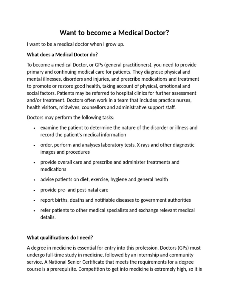 Medical Doctor | PDF | Physician | Medicine