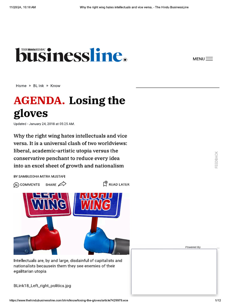 Why The Right Wing Hates Intellectuals and Vice Versa | PDF