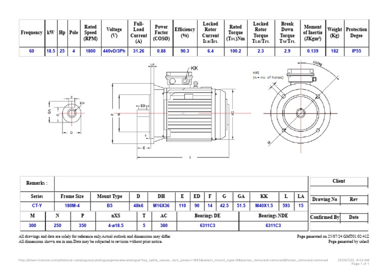 CT-Y-180M-4 B5 18.5kw 4p | PDF | Engines | Electric Power