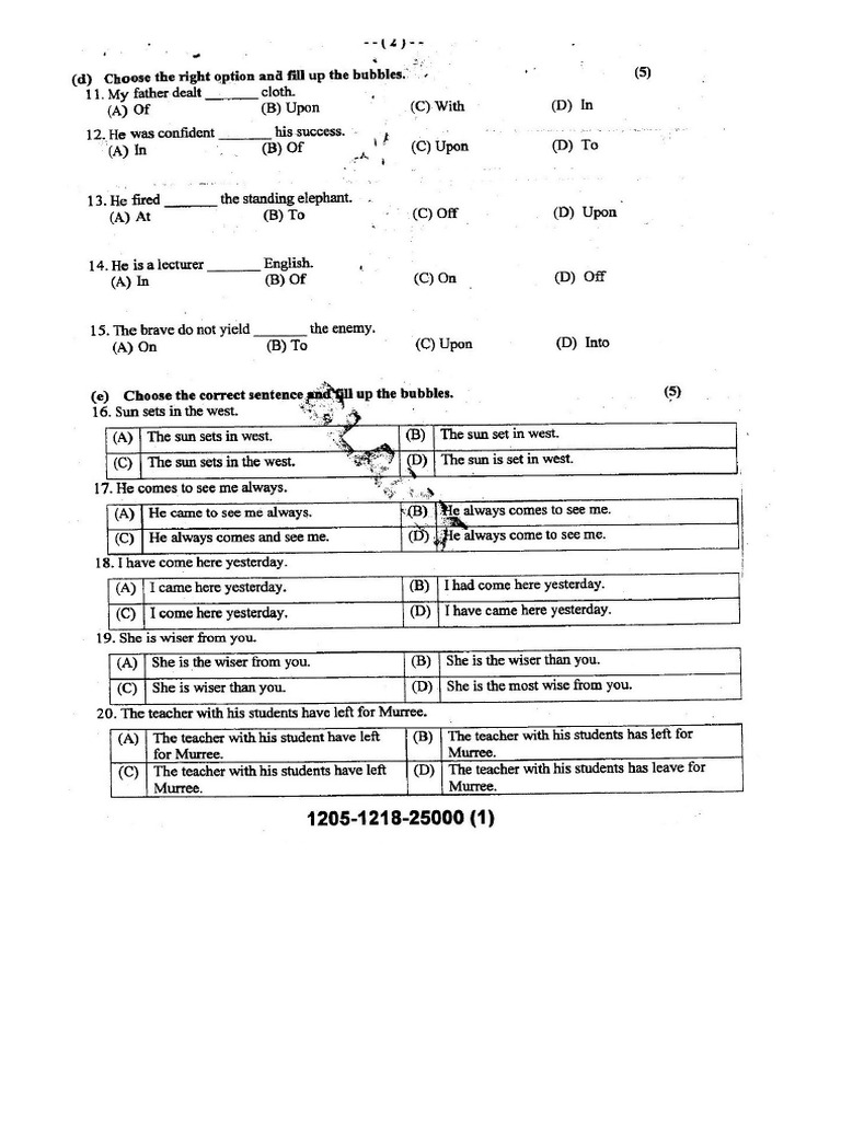 2nd Year English Paper 31 | PDF