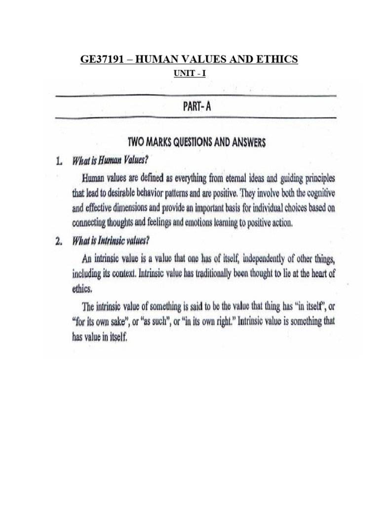 Ethics Question Bank | PDF