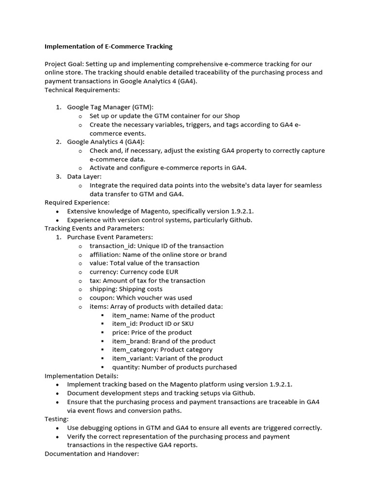 Tracking Implementation | PDF | Online Shopping | Data