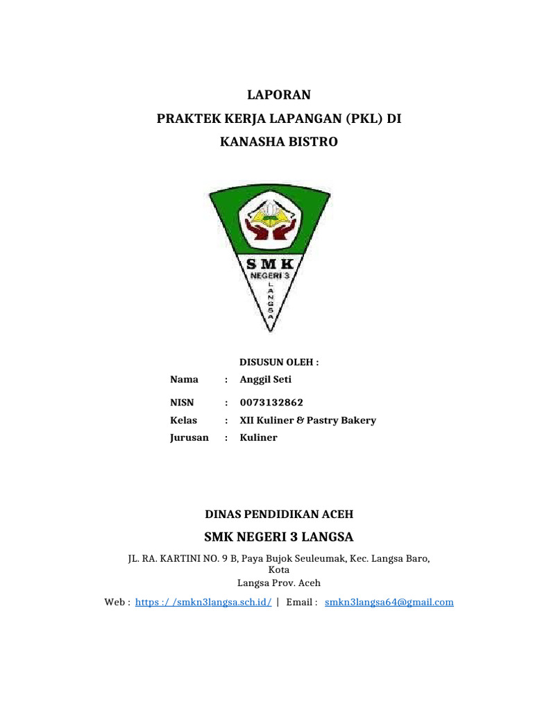 LAPORAN PKL Tata Boga | PDF