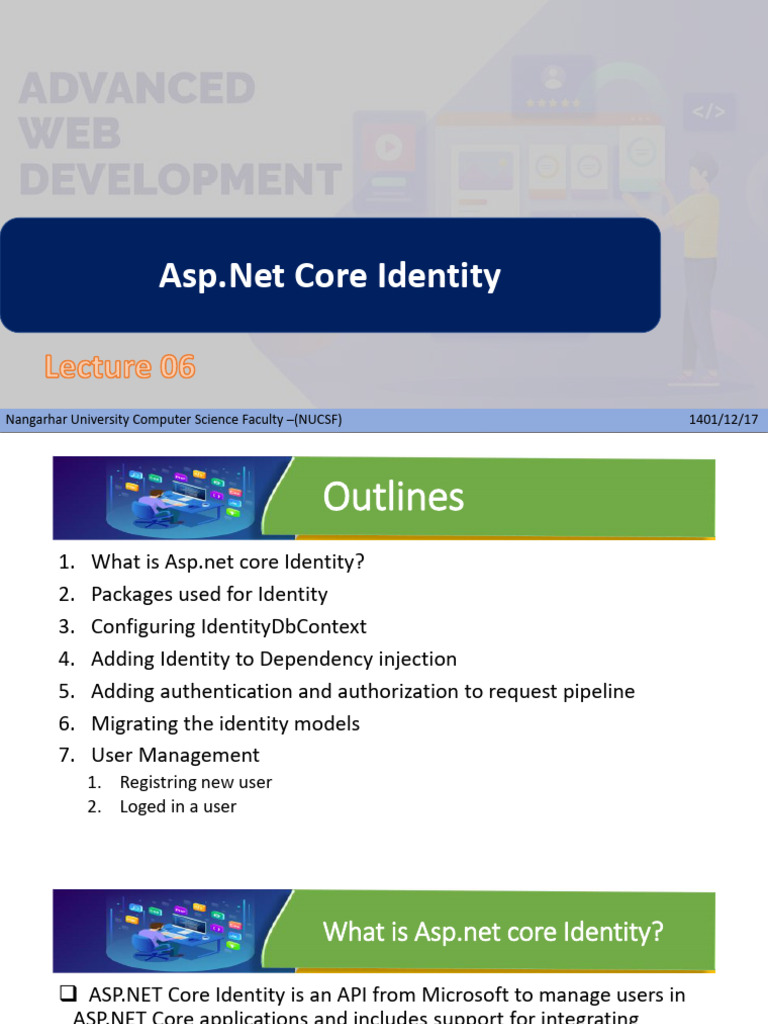 AWD-lecture06 ASP - Net Identity | PDF | Databases | User (Computing)